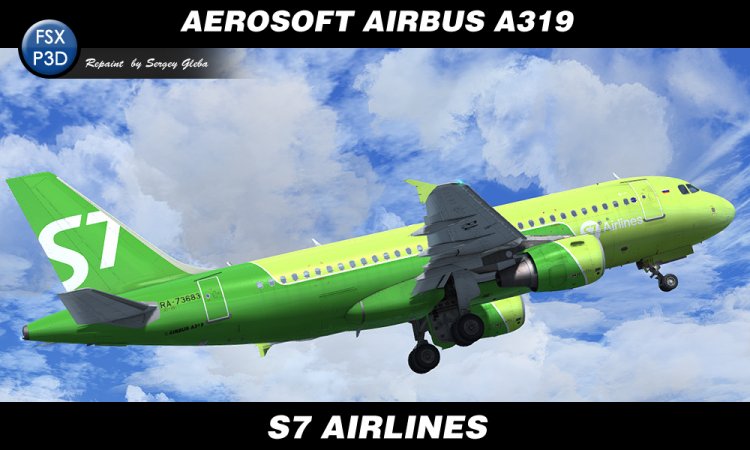 Aerosoft Airbus A319 - S7 Airlines - P3D liveries and textures - Avsim.su