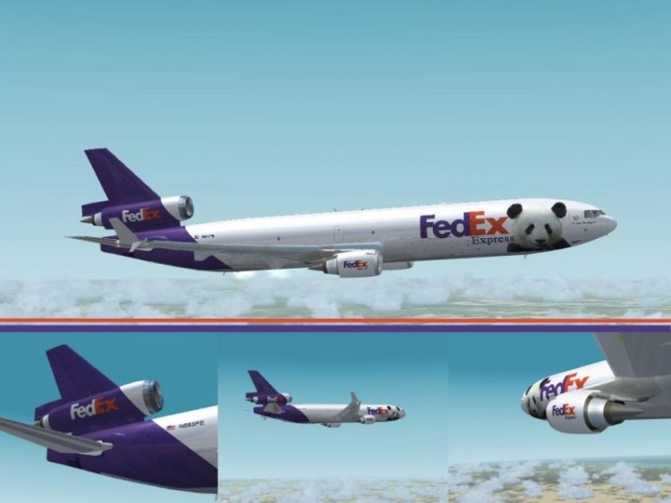 ** Overland MD-11-Fedex Airlines (+ bonus Fedex Panda) ** - FS2004 ...