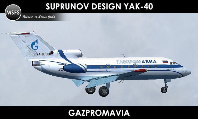 SD Yak-40 - Gazpromavia - FS2004 Aircraft Liveries and Textures - Avsim.su