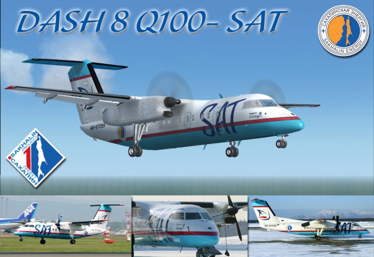 SAT Airlines Dreamwings Dash 8 Q100 - FS2004 Aircrafts - Avsim.su