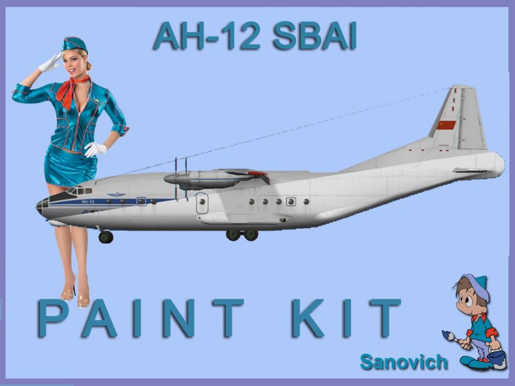 Paint Kit An-12 SBAI - FS2004 AI Traffic Aircrafts - Avsim.su