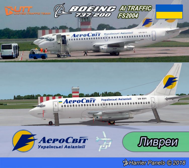 UTT Boeing 737-200 Aerosvit (Ukraine) Repaint - FS2004 AI Traffic ...
