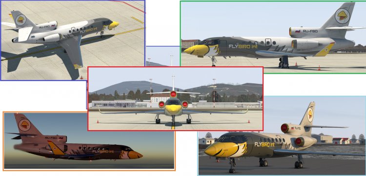 Dasault Falcon 50 (FA50 EX) in virtual airline FlyBird int livery - X ...