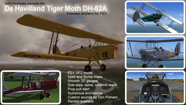 De Havilland Tiger Moth DH-82A - FSX Aircrafts - Avsim.su