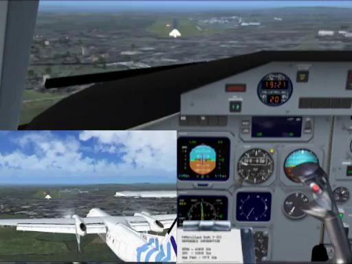 Bombardier Dash8-Q300 FlyBe, the flight from Manchester to Edinburgh ...